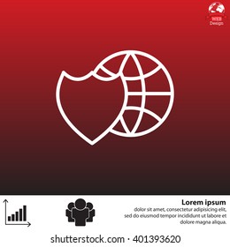 Shield Icon World Globe Stock Vector (Royalty Free) 401393620 ...