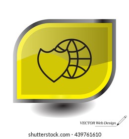 Shield Icon World Globe Stock Vector (Royalty Free) 382242427