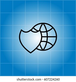 Shield Icon World Globe Vector Illustration Stock Vector (Royalty Free ...