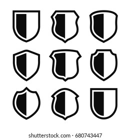 Collection Vector Grayscale Defense Shields Protection: เวกเตอร์สต็อก ...