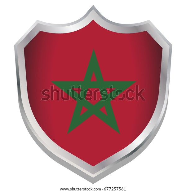 Shield Illustration Flag Country Morocco Stock Vector (Royalty Free ...