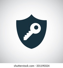 Shield Key Icon On White Background Stock Vector (Royalty Free) 331190324