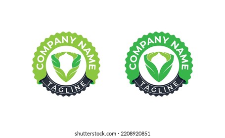 Shield Leaf Stamp Badge Logo Concept Stock Vector (Royalty Free) 2208920851 | Shutterstock