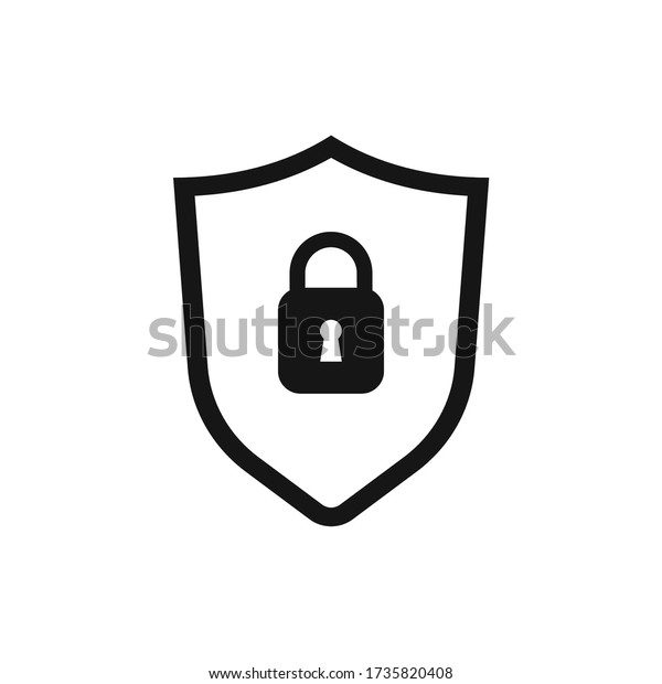 Shield Lock Icon Site Design Isolated Stock Vector (Royalty Free ...