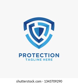 Security Solutions Logo Shield Silhouette Stock Vector (Royalty Free ...