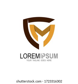 Shield Logo Letter Cm Design Template Stock Vector (Royalty Free ...
