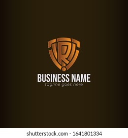 Red Orange Shield Logo Template Letter Stock Vector (Royalty Free ...