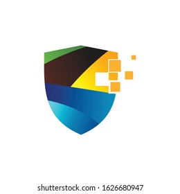 Shield Logodigital Shield Tech Logo Design Stock Vector (Royalty Free ...