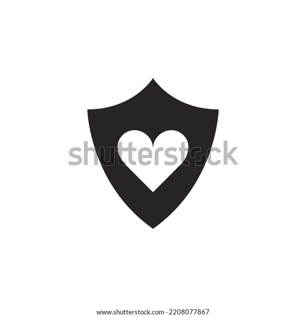 Shield Love Logo Vector Illustration Template Stock Vector (Royalty ...