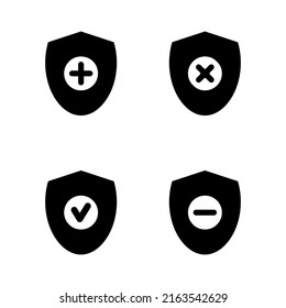 Shield Plus Minus Check Mark Cross Stock Vector (Royalty Free ...
