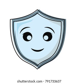 Shield Security Symbol Smiling Cartoon Stock Vector (Royalty Free ...
