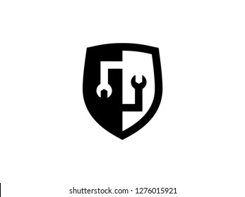 Shield Service Logo Template Symbol Icon Stock Vector (Royalty Free ...
