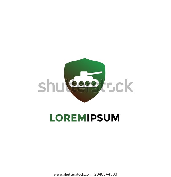 Shield Tank Logo Illustration Tank Shield Stock Vector (Royalty Free ...