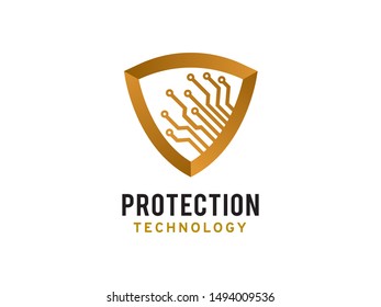 Shield Technology Logo Symbol Icon Template Stock Vector (Royalty Free ...