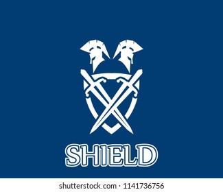 Shield War Icon Symbol Logo Vector Stock Vector (Royalty Free) 1141736756