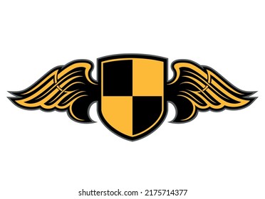 Shield Wings Vector Illustration Logo Design Stock Vector (Royalty Free ...