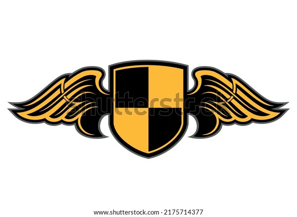 Shield Wings Vector Illustration Logo Design Stock Vector (Royalty Free ...