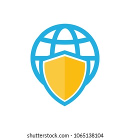 Shield World Logo Icon Design Stock Vector (Royalty Free) 1065138104 ...