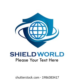 Shield World Logo Template Illustration Stock Vector (Royalty Free ...