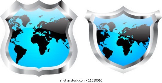 Shield World Map Vector Illustration Stock Vector (Royalty Free) 11310010
