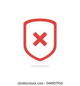 Shield X Mark Outline Transparent Icon Stock Vector (Royalty Free ...
