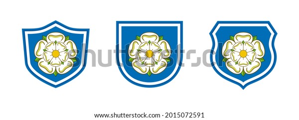 Shields Icon Set Yorkshire Flag Isolated Stock Vector (Royalty Free ...
