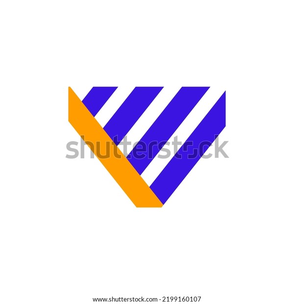 Shieldshaped Logo Yellow Blue Stripes Stock Vector (Royalty Free ...