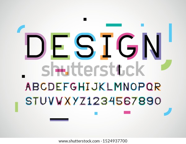 Shift Font Alphabet Color Black Line Stock Vector (Royalty Free ...