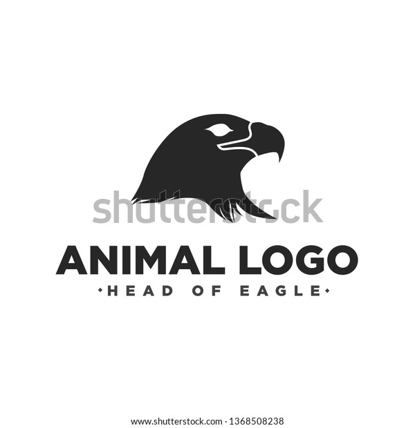 Shilouet Head Hawk Design Logo Stock Vector (Royalty Free) 1368508238