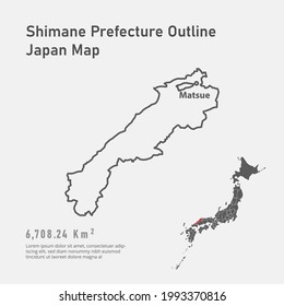 Shimane Prefecture Outline Japan Map Stock Vector (Royalty Free ...