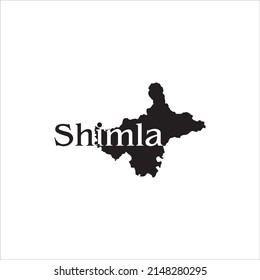 Shimla Map Black Lettering Design On Stock Vector (Royalty Free ...