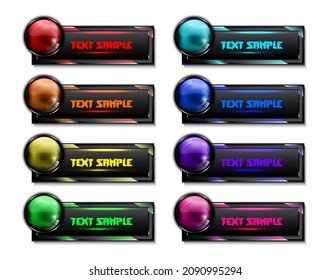 Black Button Broken Glass Luxury Banner Stock Vector (Royalty Free ...