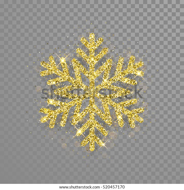 Shine Golden Snowflake Covered Glitter On Stock Vector (Royalty Free ...