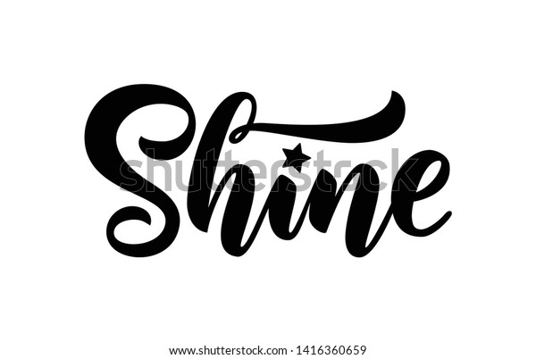 Shine Hand Drawn Brush Lettering Black Stock Vector (Royalty Free ...