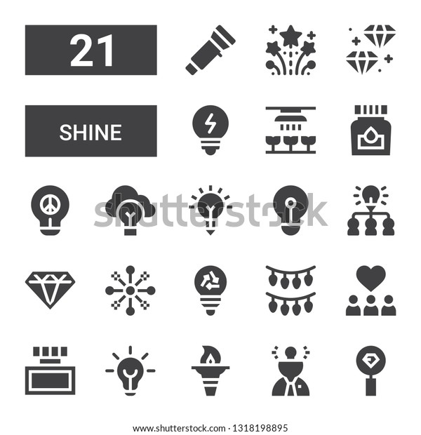 Shine Icon Set Collection 21 Filled Stock Vector (Royalty Free ...