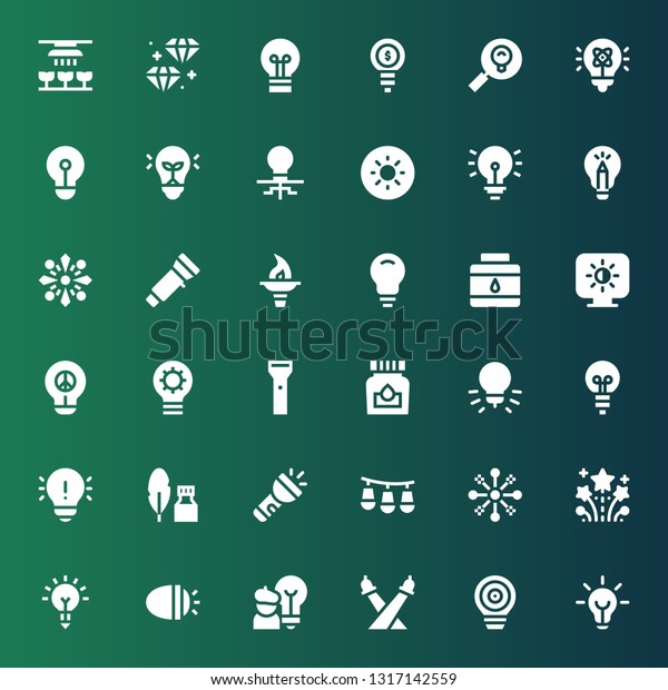 Shine Icon Set Collection 36 Filled Stock Vector (Royalty Free ...