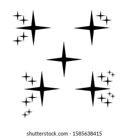 Shine Icon Set Isolated On White Stock Vector (Royalty Free) 1585638415 ...