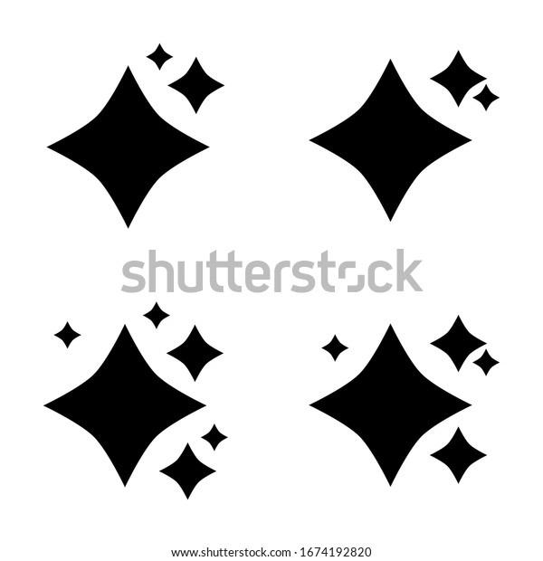 Shine Icon Set Isolated On White Stock Vector (Royalty Free) 1674192820 ...