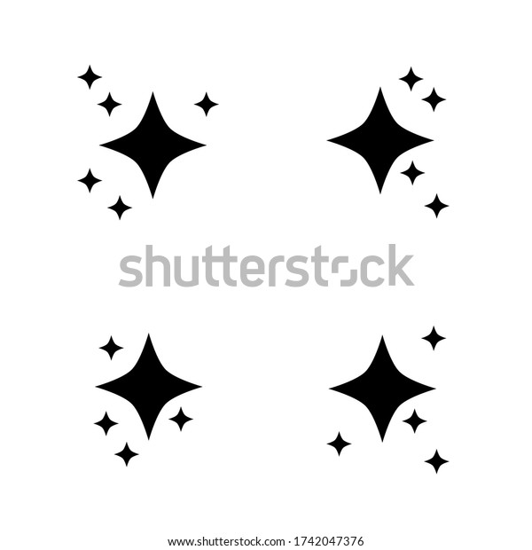 Shine Icon Set Isolated On White Stock Vector (Royalty Free) 1742047376 ...