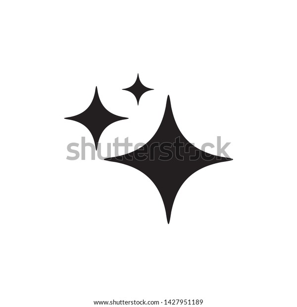 Shine Icon Symbol Vector On White Stock Vector (Royalty Free) 1427951189