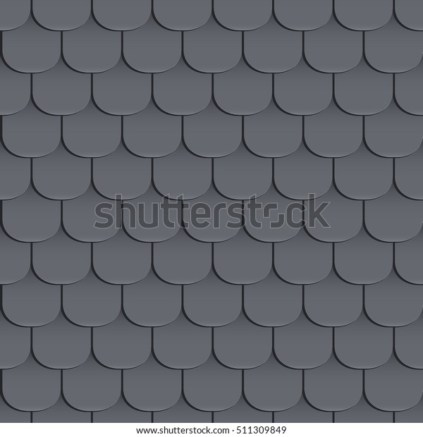 Shingles Roof Seamless Pattern Black Color Stock Vector (Royalty Free ...