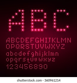 Shining Alphabet Font Set Glittering Pink Stock Vector (Royalty Free ...
