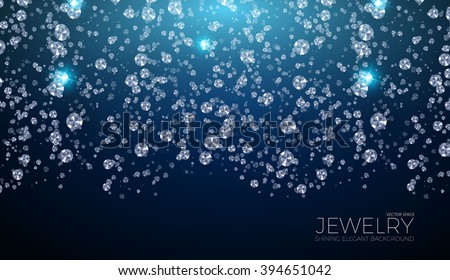 Shining Background Jewelry Design Falling Gems Stock Vector (Royalty ...