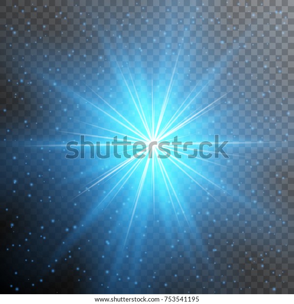 Shining Blue Star Burning Sparkles Transparent Stock Vector (Royalty ...