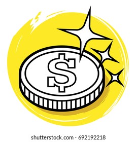 Shining Coin Illustration Stock Vector (Royalty Free) 692192218 ...