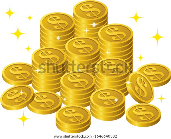 Shining Coins Written Stacked Stock Vector (Royalty Free) 1646640382 ...