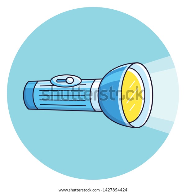 Shining Flashlight Cartoon Vector Icon Stock Vector (Royalty Free ...