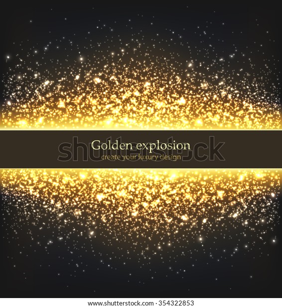 Shining Gold Explosion On Black Background Stock Vector (Royalty Free ...