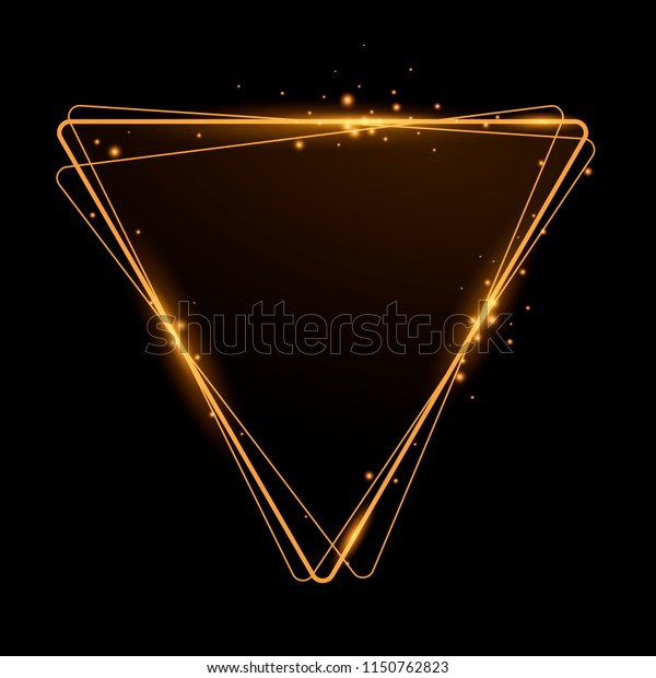 Shining Golden Triangle Frame Lighting Effects Stock Vector (Royalty ...