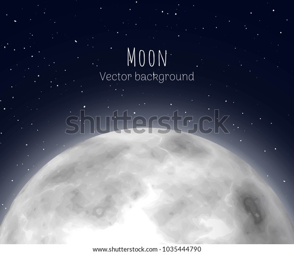 Shining Moonrise Closeup Night Background Cartoon Stock Vector (Royalty ...